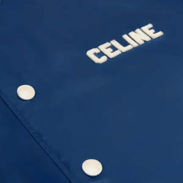 Celine Loose Teddy Jacket In Nylon - Blue