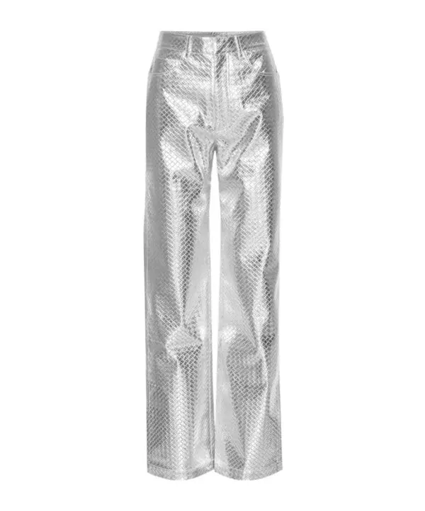ROTATE BY BIRGER CHRISTENSEN Braided Straight-leg Trousers - Silver
