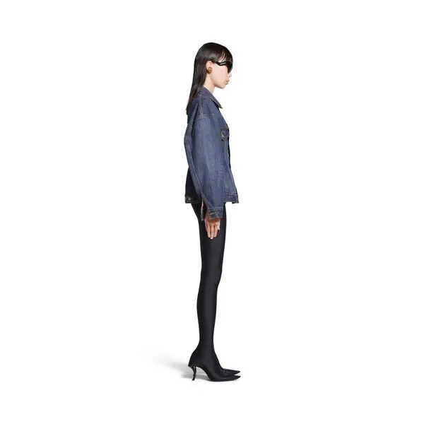 Balenciaga Collared Button-up Denim Jacket