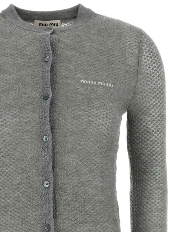 Miu Miu Crewneck Button-up Cardigan