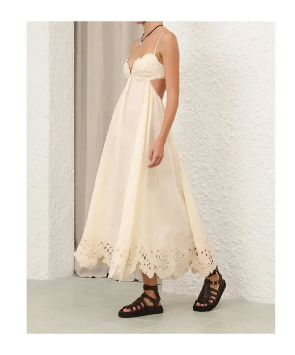 sachin and babi light blue dress Cream Sequin Belle Embroidered Maxi Dress