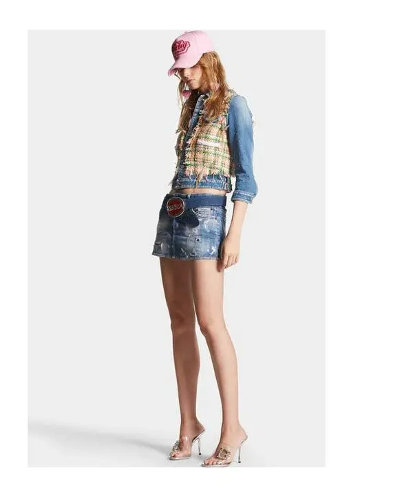 Dsquared2 Paint-splatter Denim Jacket With Textured Paneling