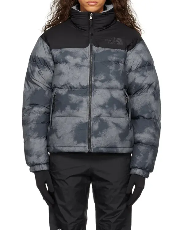 The North Face Logo Embroidered Puffer Jacket - Black