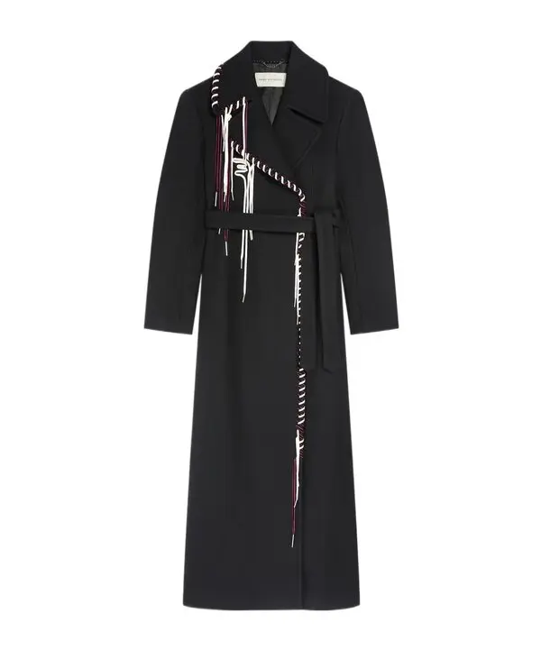 Dries Van Noten Whipstitch-embellished Belted Coat