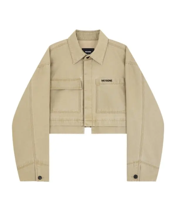 We11Done Cropped Jacket With Logo Embroidery