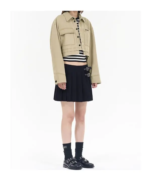 We11Done Cropped Jacket With Logo Embroidery