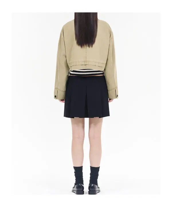 We11Done Cropped Jacket With Logo Embroidery