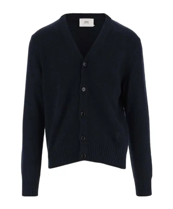 Ami V-neck Buttoned Cardigan - Black