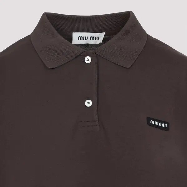 Miu Miu Jersey Polo Shirt With Graphic Print