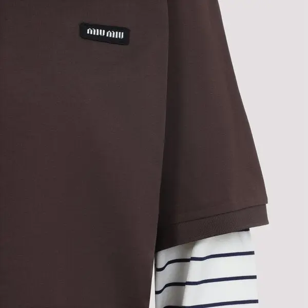 Miu Miu Jersey Polo Shirt With Graphic Print
