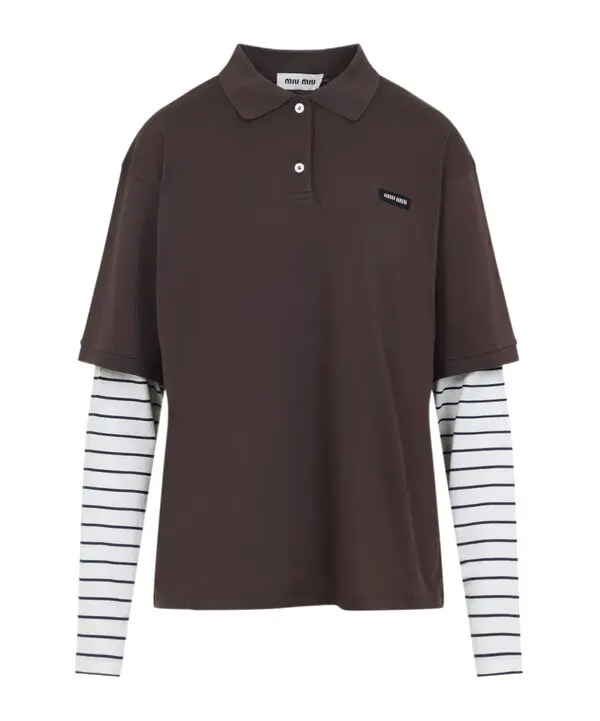 Miu Miu Jersey Polo Shirt With Graphic Print - No