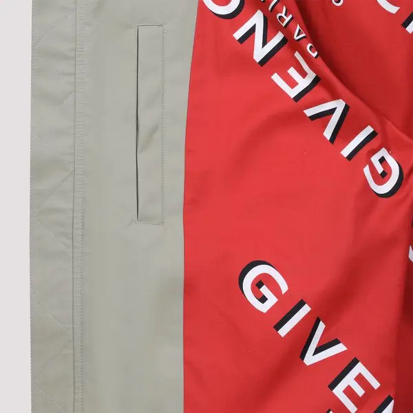 Givenchy Harrington Jacket In Cotton With Leather Details - Beige