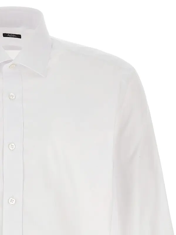 BARBA NAPOLI Long-sleeved Buttoned Shirt - White