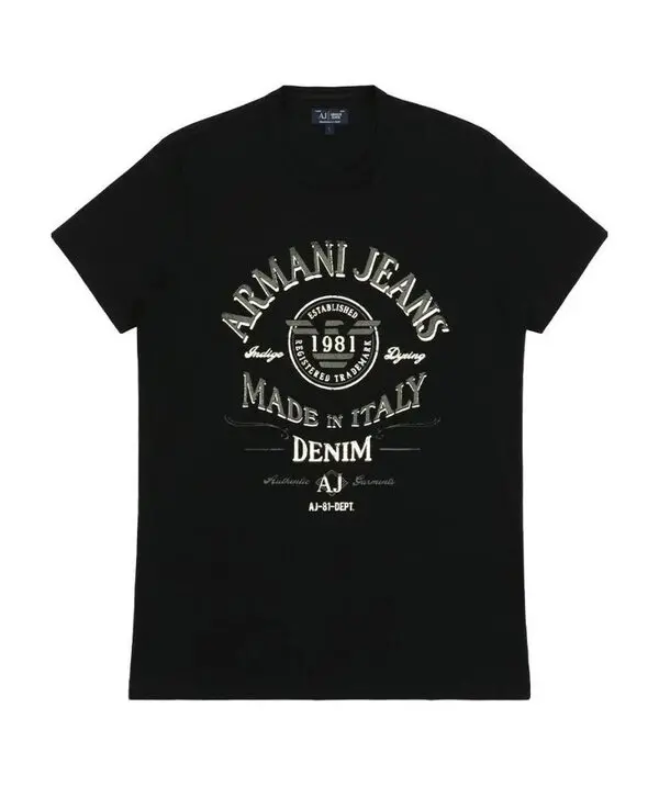 Emporio Armani Round Collar, Short Sleeve, Logo T-shirt