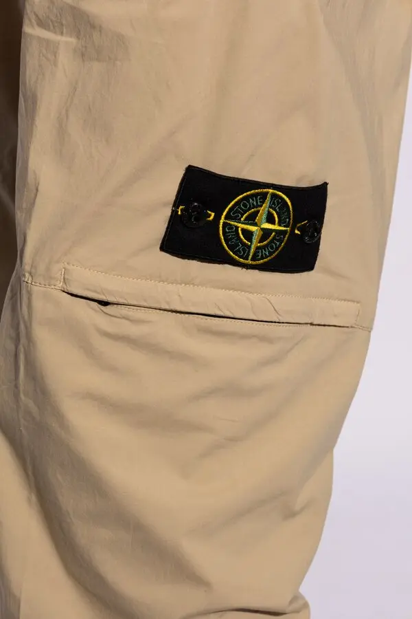 Stone Island Logo Patch Mid-rise Trousers