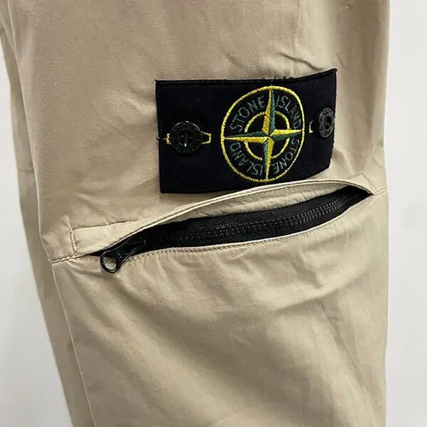 Stone Island Logo Patch Mid-rise Trousers