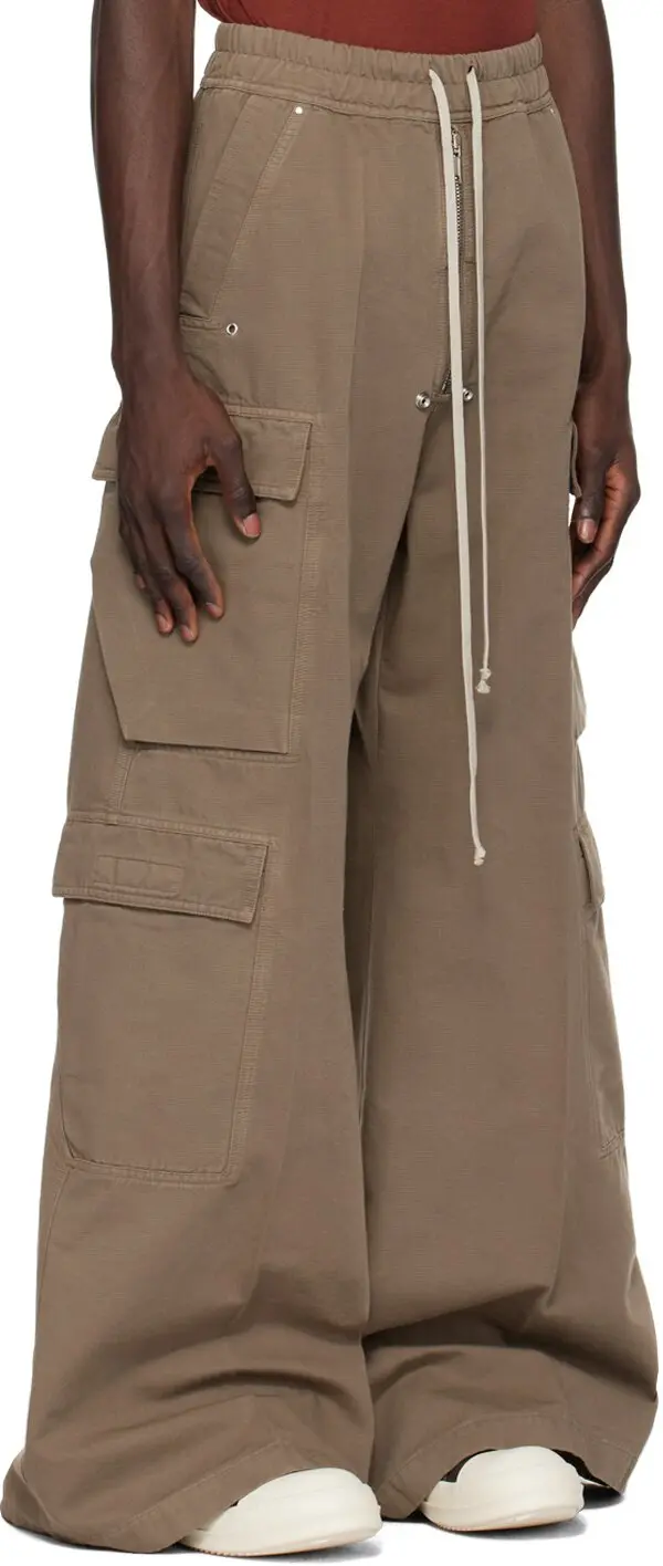 Rick Owens Jumbo Belas Drawstring Cargo Trousers - Brown