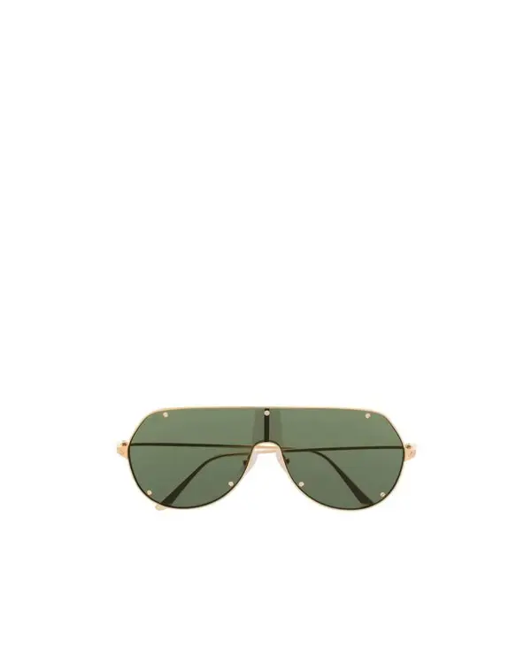 Cartier Shield Frame Aviator Sunglasses - Green