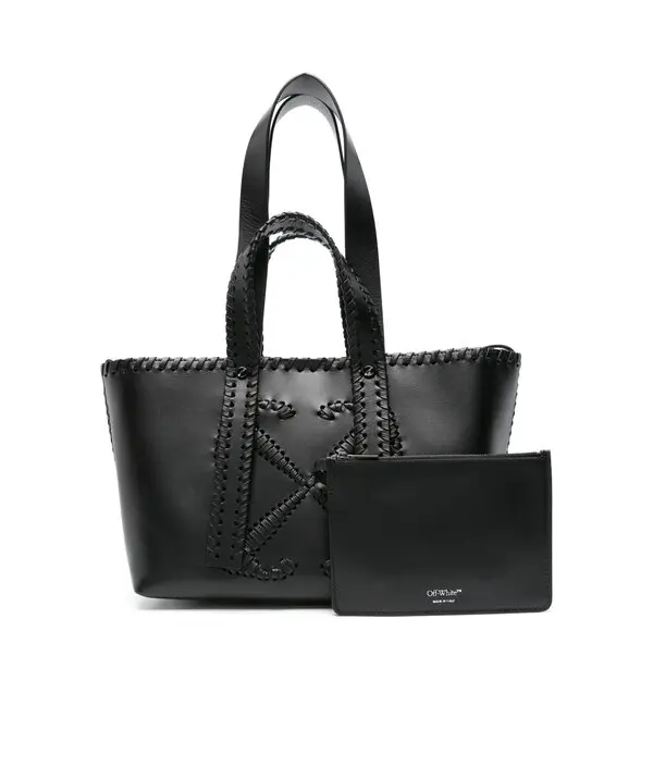 Off-White Arrows-stitch Leather Tote Bag