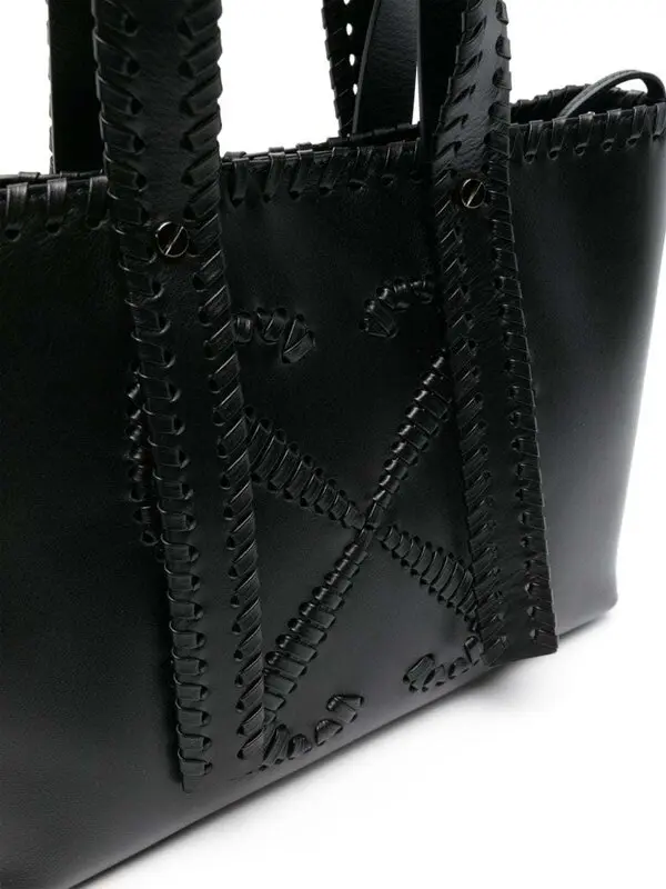 Off-White Arrows-stitch Leather Tote Bag
