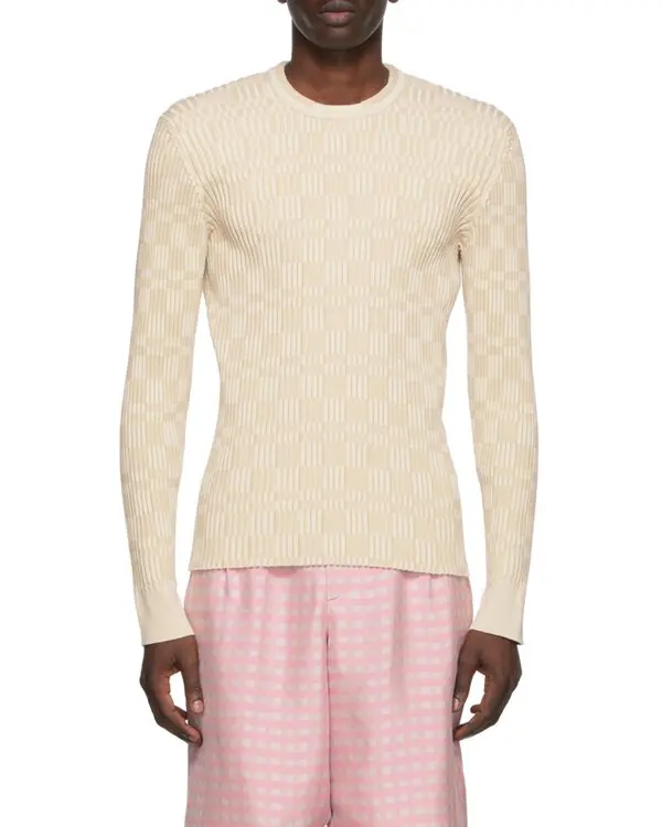 Jacquemus Long Sleeve Ribbed Pullover - Nude