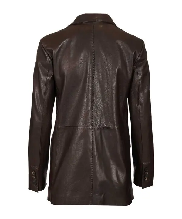 Tagliatore Josie Double Breasted Leather Jacket - Brown