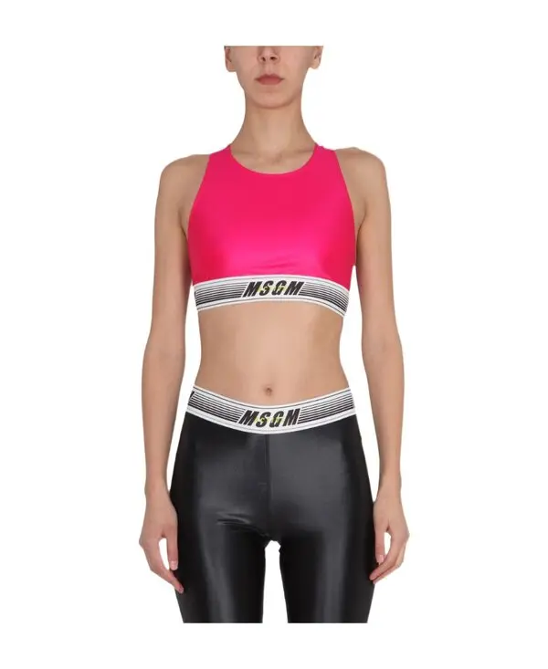 MSGM Logo Band Sport Top - Pink