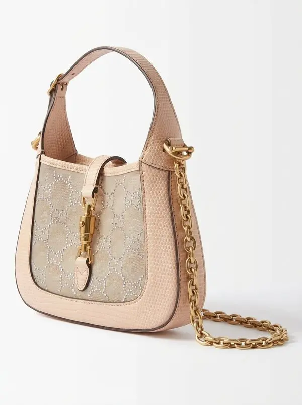 Gucci Crystal Gg Mini Shoulder Bag - Light Pink