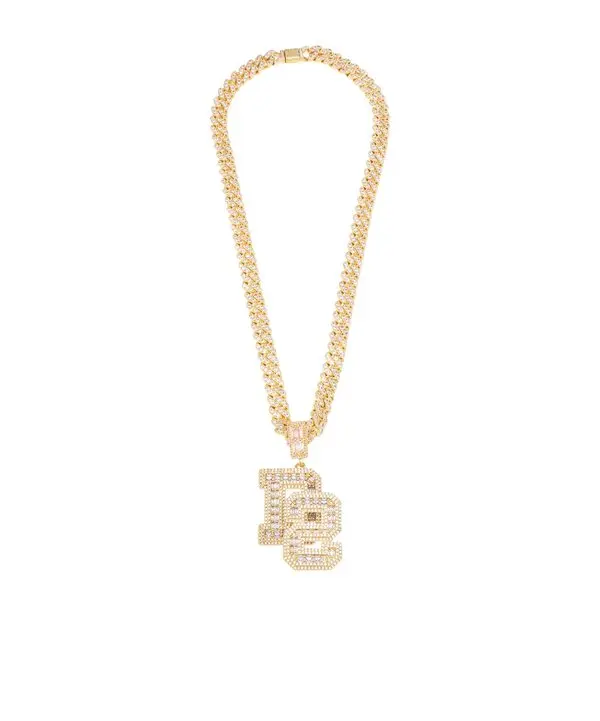 Dsquared2 Logo-pendant Crystal-embellished Necklace - Yellow