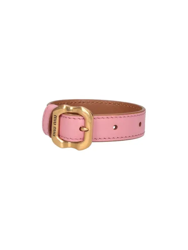 Miu Miu Leather Buckle Bracelet