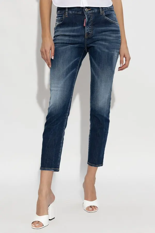 Dsquared2 Cropped Distressed Jeans - Blue