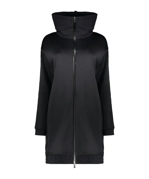 Herno High Neck Zip-up Cardigan - Black