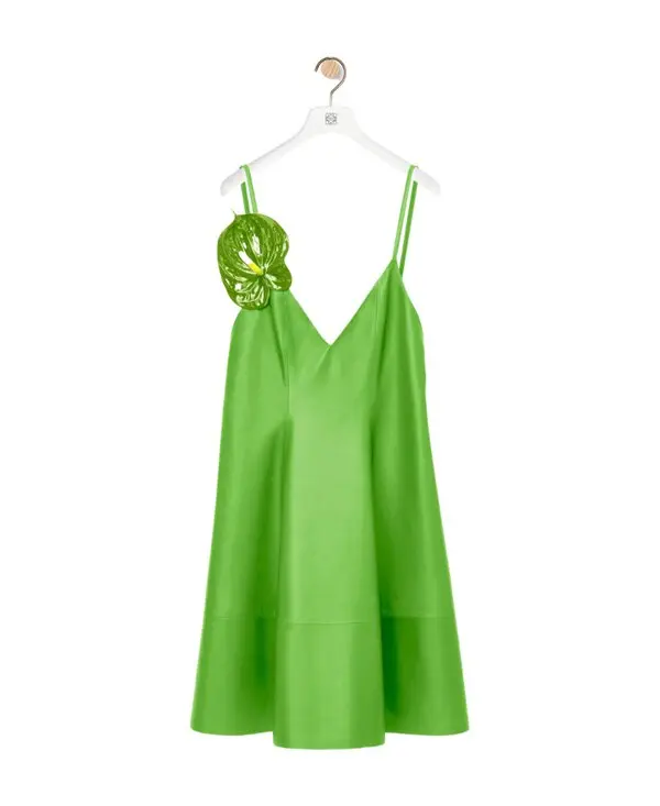 Loewe Sling Dress With Antherium Detail