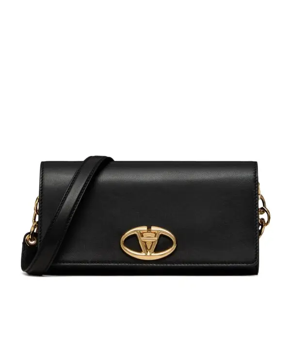 Valentino Garavani Vlogo Signature Foldover Crossbody Bag - Black