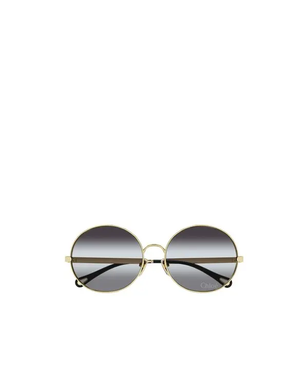 Chloé Round Metal Frame Sunglasses - Gray