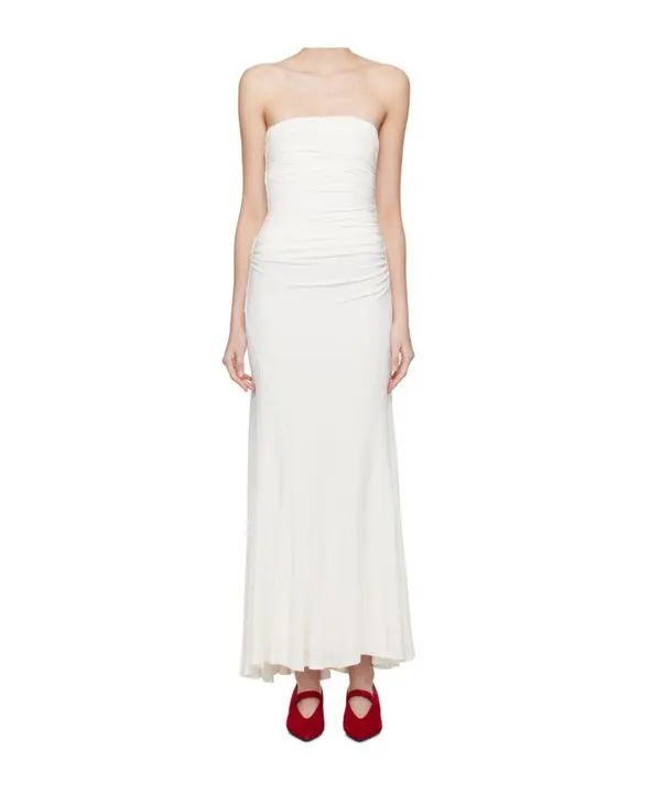 Tove Pleated Tube Top Maxi Dress