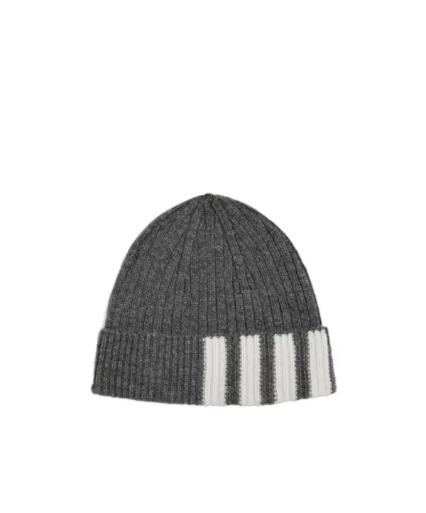 Thom Browne 4-bar Knitted Beanie - Medium Gray