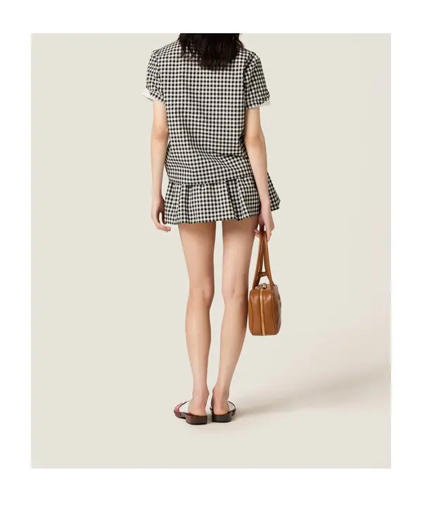 Miu Miu Short Sleeve Checked Shirt
