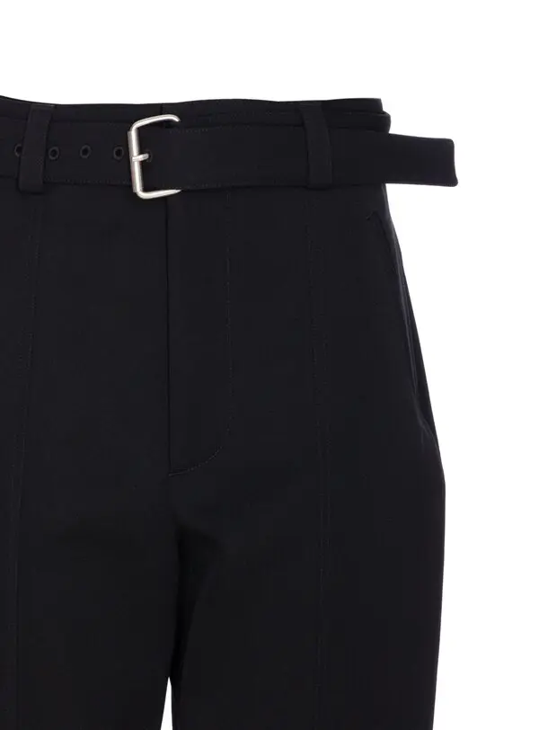 Bottega Veneta Belted Waist Tailored Trousers - Black