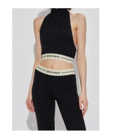 Palm Angels Stand Collar Knitted Top