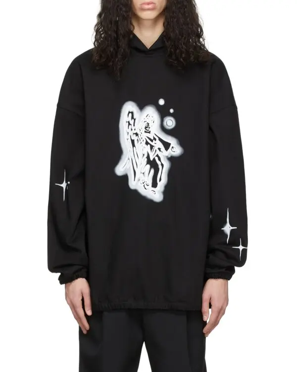 We11Done Graphic Print Hooded Sweater