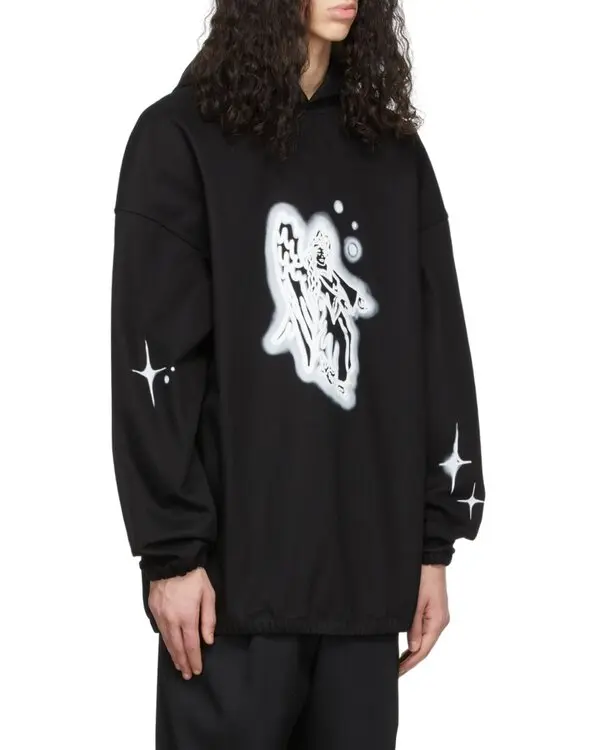 We11Done Graphic Print Hooded Sweater