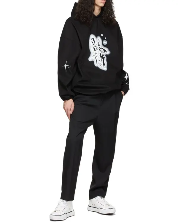 We11Done Graphic Print Hooded Sweater
