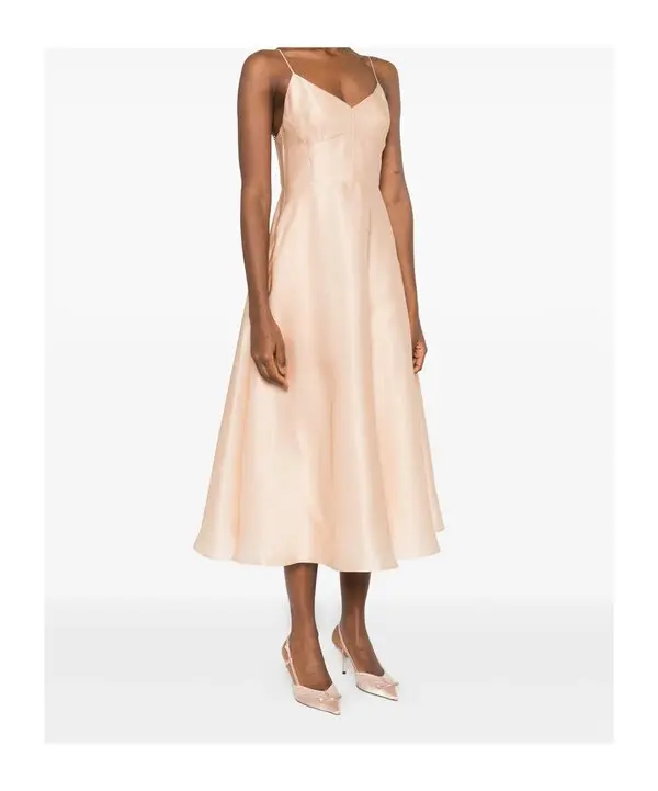 Alberta Ferretti Spaghetti Strap Midi Dress