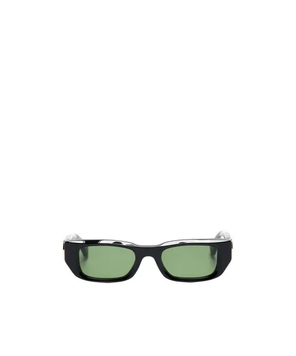 Off-White Rectangular Frame Sunglasses - Green