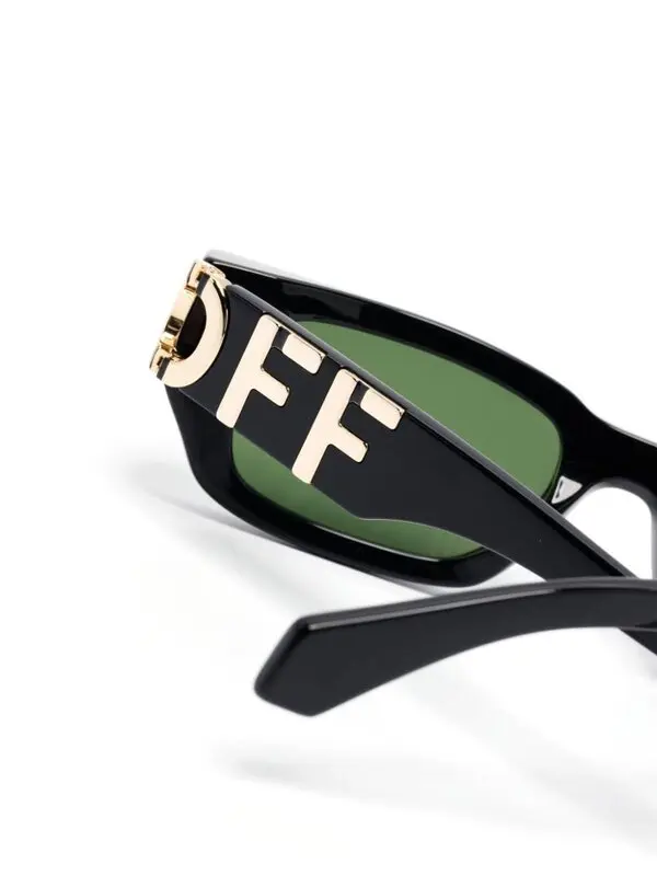 Off-White Rectangular Frame Sunglasses - Green