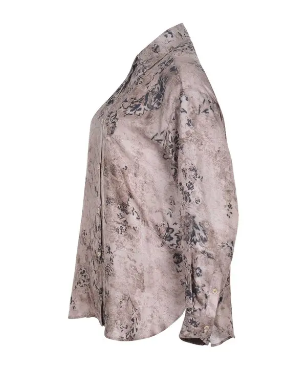 ALYSI Floral Print Long Sleeve Shirt