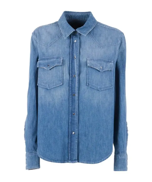 DONDUP Patch Pocket Shirt - Blue