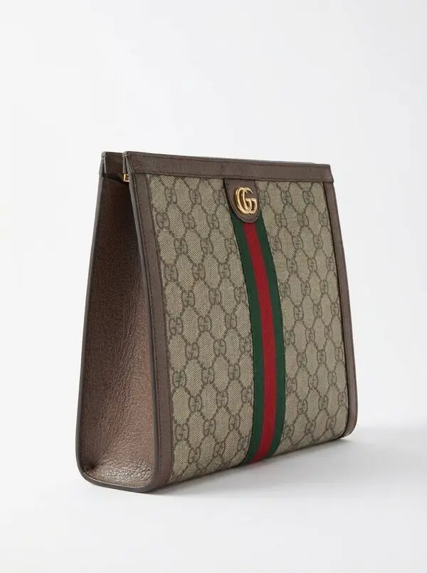 Gucci Ophidia Monogrammed Pouch - Beige/ebony