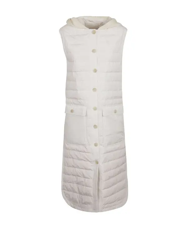 Fabiana Filippi Padded Long Quilted Vest - White